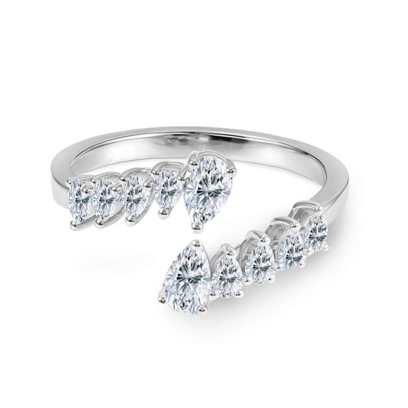 Open Pear-Shaped Diamond Ring - Aurora Geometry