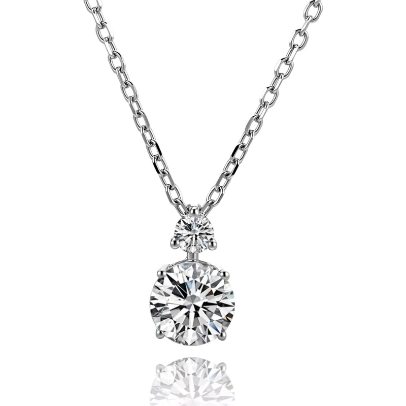 1.50 CTW Two-Stone Round Lab Diamond Pendant | Pendant Only - Aurora ...