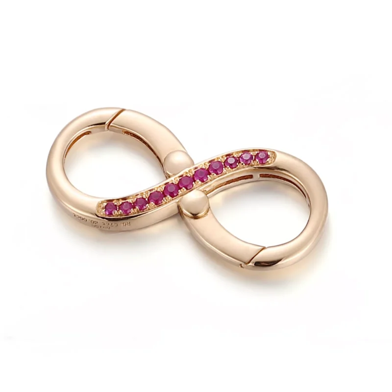 Two-Sided Infinity Buckle Pendant | 18K Gold Infinity Symbol with Lab ...